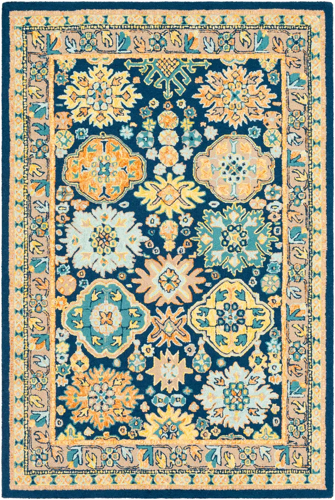 Serafina SRF-2026 Dark Blue Abstract Floral Rug