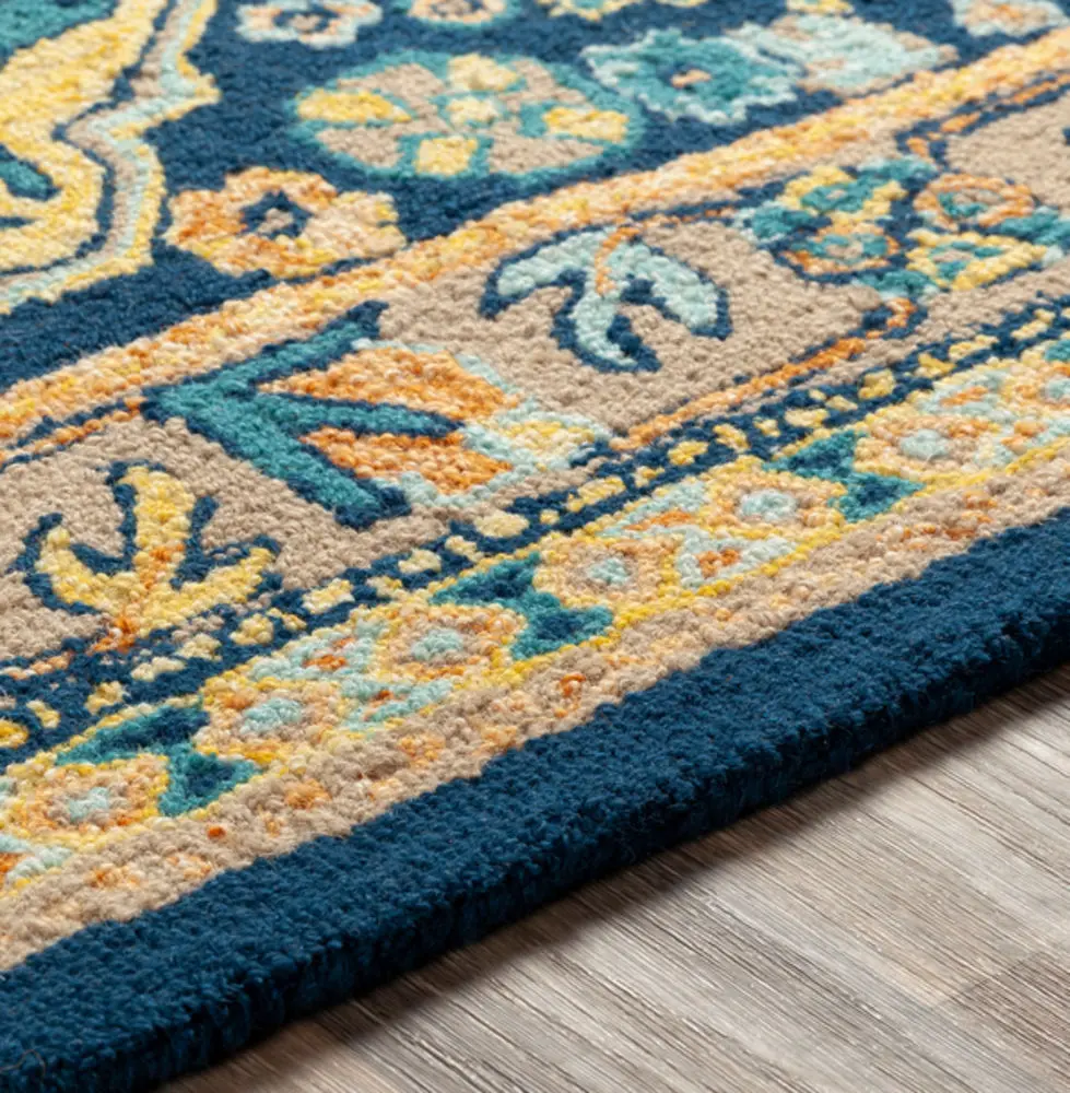 Serafina SRF-2026 Dark Blue Abstract Floral Rug