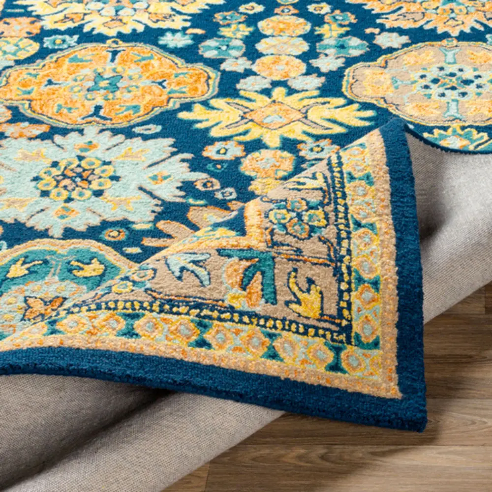 Serafina SRF-2026 Dark Blue Abstract Floral Rug