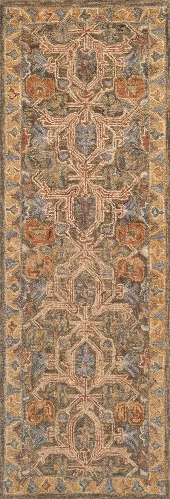 Modern Loom Victoria VK-01 Walnut / Multi Wool Patterned Rug